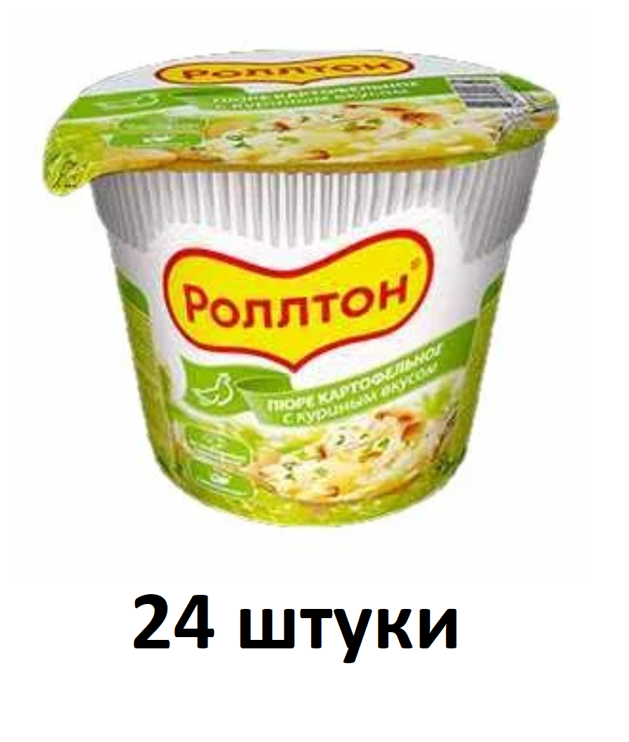 Роллтон Картофельное пюре быстрого приготовления, с курицей, 40 г, 24 уп