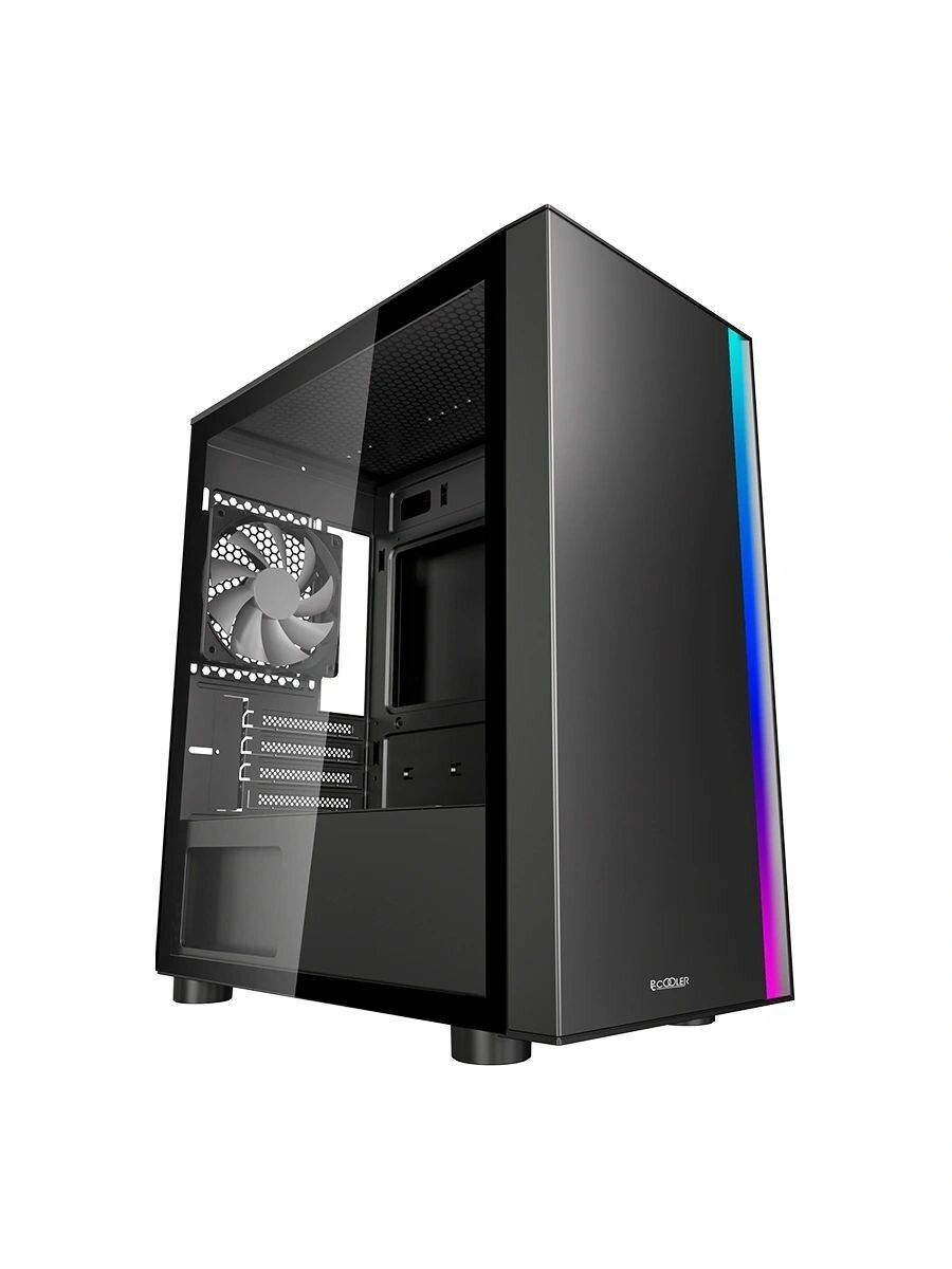 Корпус PcCooler LM300 Argb черный без БП mATX 7x120mm 2x140mm 2xUSB2.0 1xUSB3.0 audio bott PSU