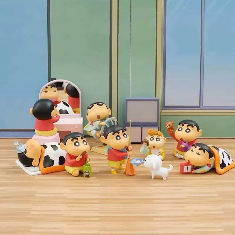 Фигурки из серии Crayon Shin-chan в слепых коробках: модные игрушки, милые украшения для рабочего стола, куклы,