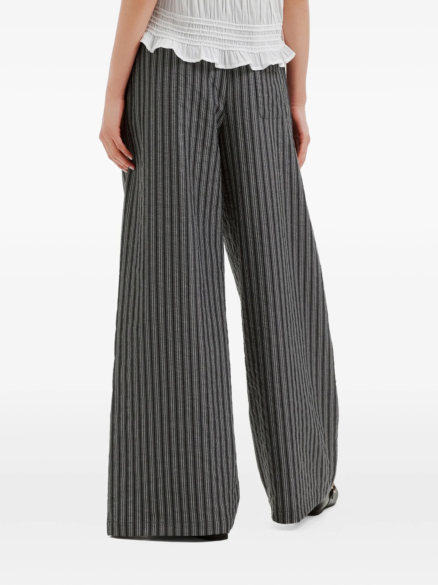 Брюки tout a coup Vertical-stripe drawstring trousers, размер 44, grey — фото 1