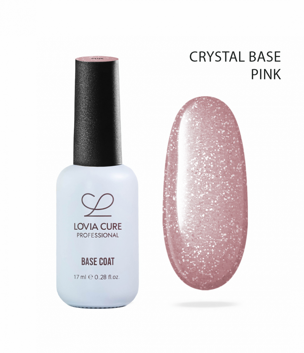 База светоотражающая розовая UV/LED Crystal Base pink LOVIA CURE 8 мл, LOVIA CURE