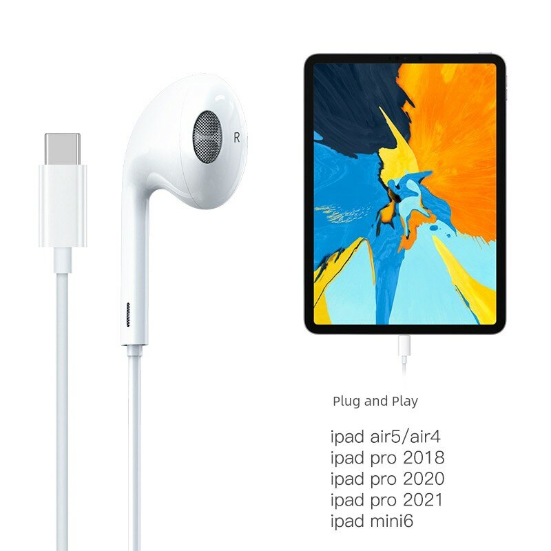 Наушники Apple с проводом совместимые с iPad Air 4, iPad Pro 2018, 2020 - Оригинальные наушники с разъемом 3.5 мм