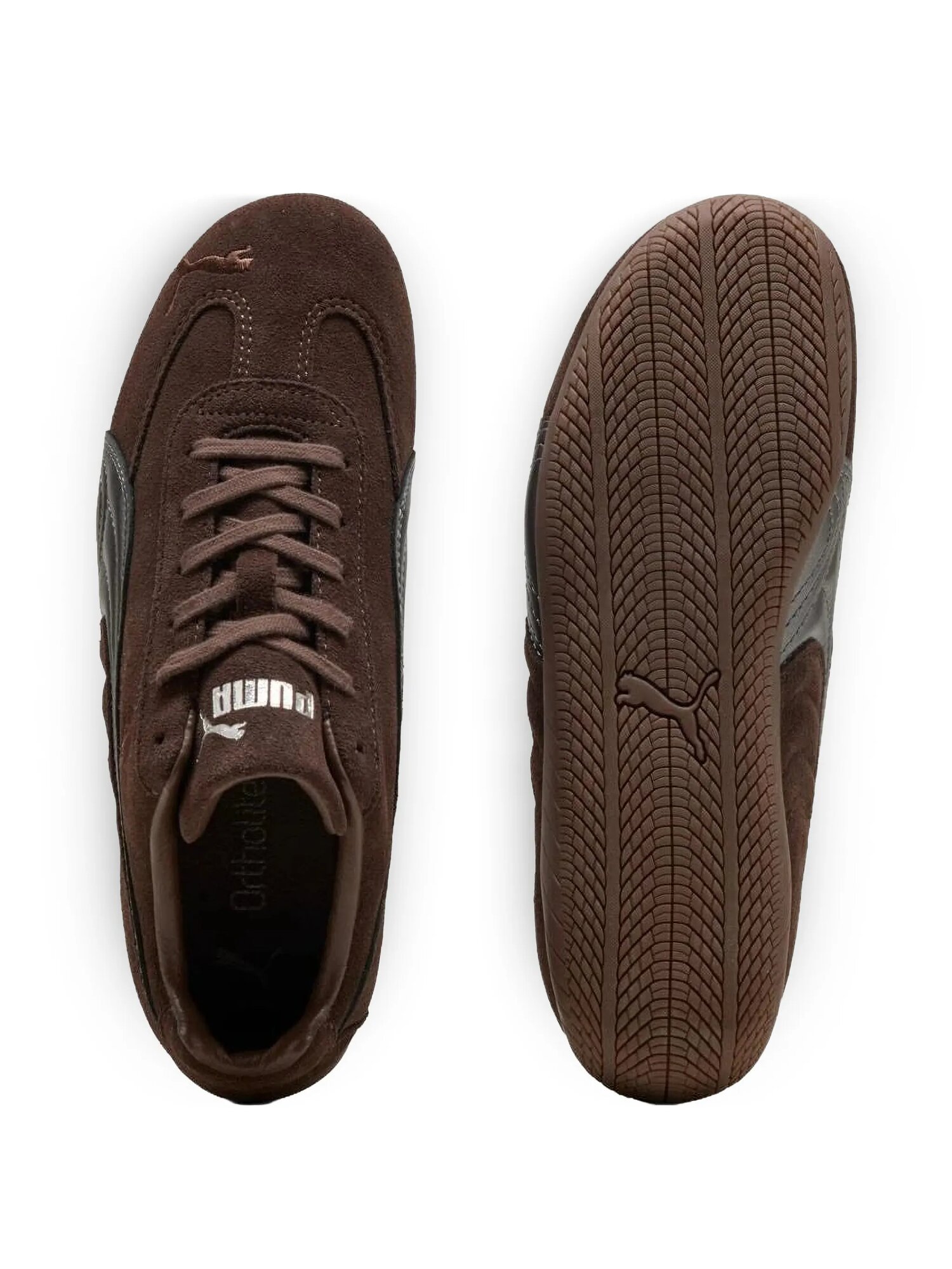 Кроссовки PUMA Speedcat Lux, размер 4 US, коричневый/серый/оранжевый — фото 1