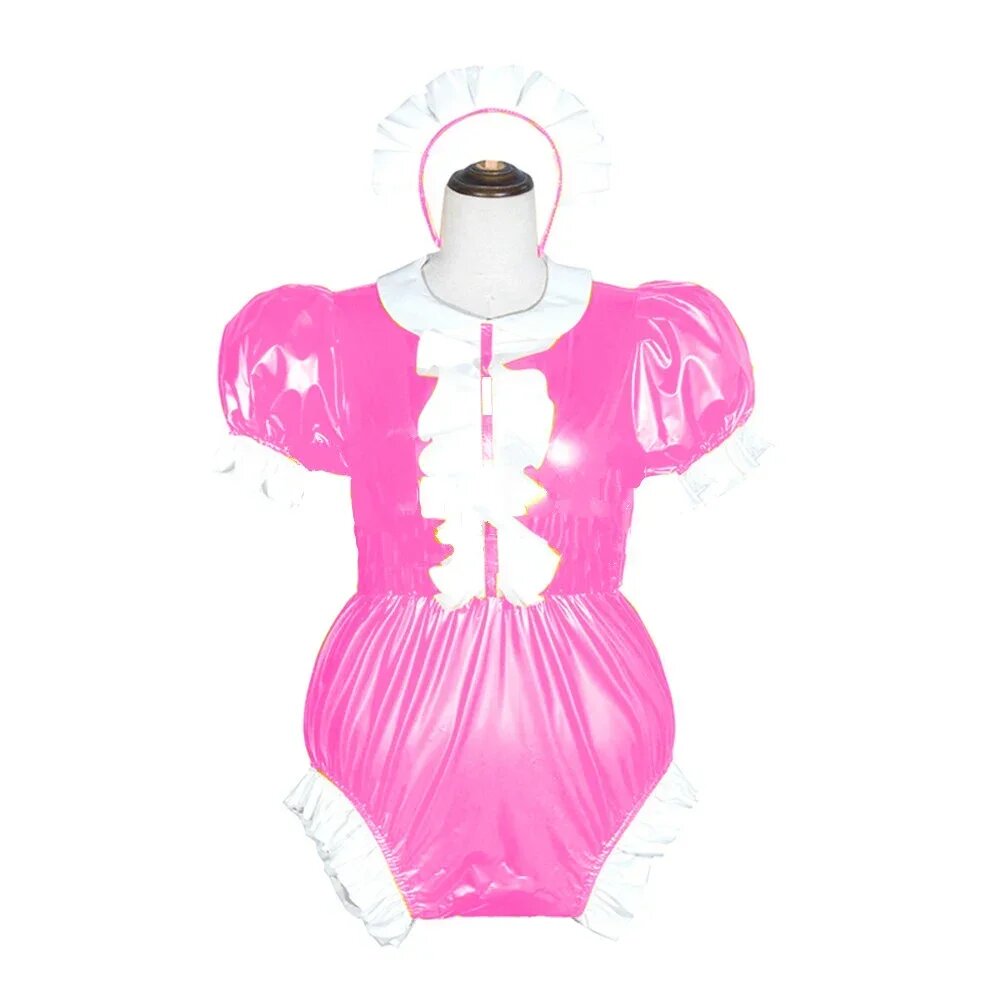 Розовый боди горничной 4XL