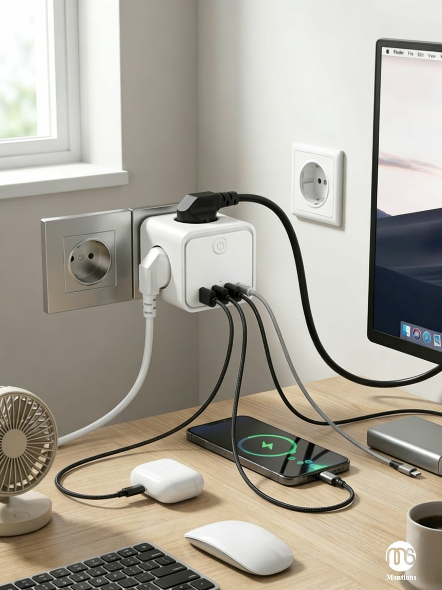 Тройник для розетки, usb — фото 1