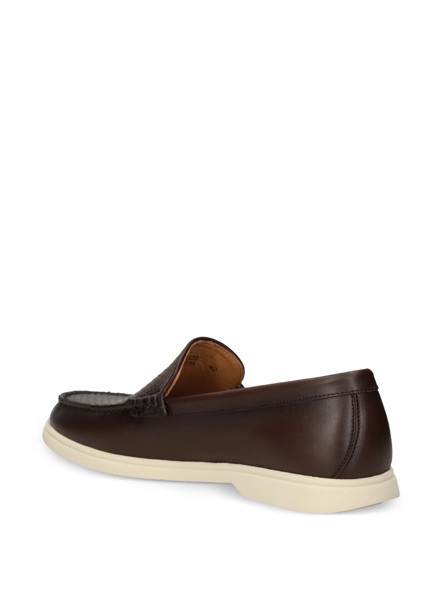 Лоферы BOSS Woven-panel leather loafers, размер 45, brown — фото 1