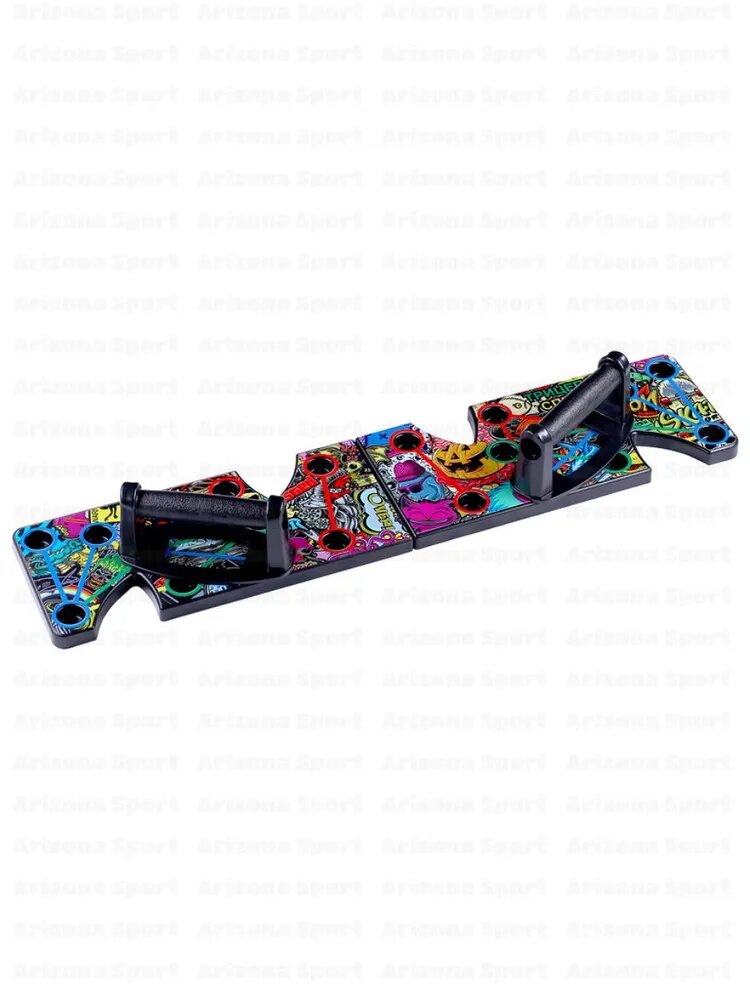 Платформа для отжиманий Arizona Sport "StickerBomb", разборная, 3 цвета, черная, голубая, розовая