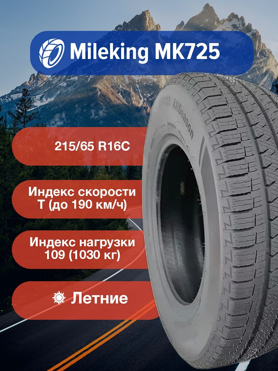 Легковые Летние Шины Mileking MK725 215/65 R16С 109/107T 8PR-30017862 для легковых автомобилей и кроссоверов