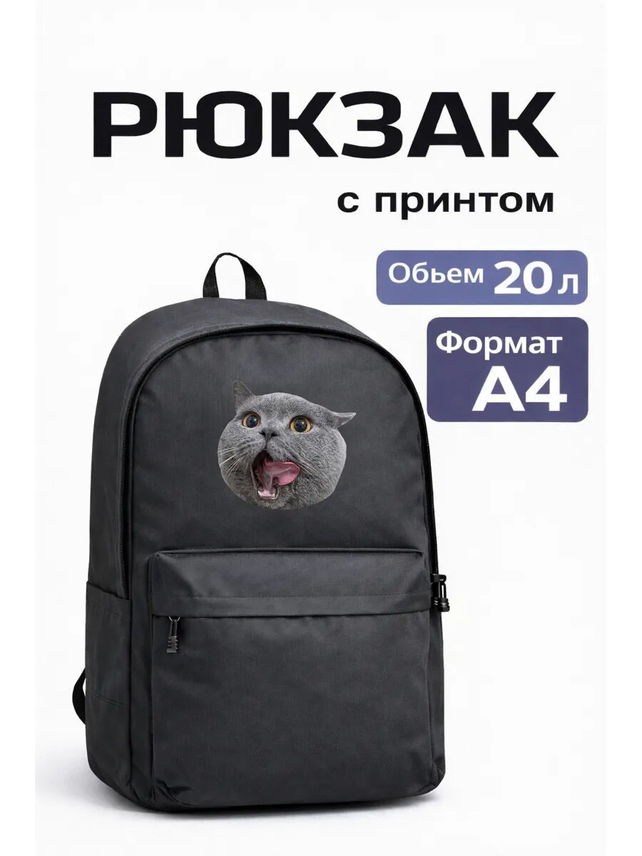 Рюкзак с принтом котик