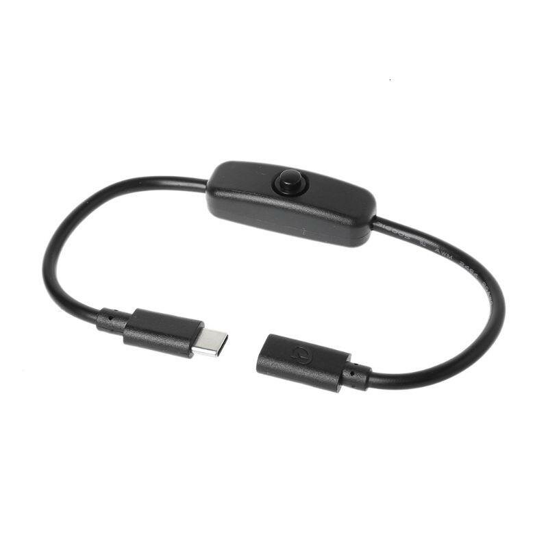 USB-C кабель-зарядное устройство с выключателем, Черный