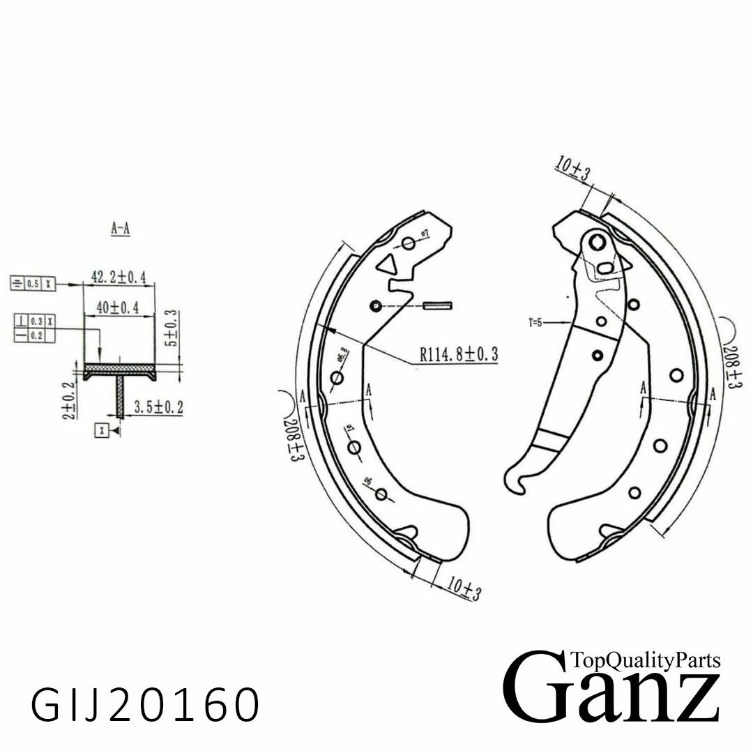 Колодки барабанные Opel Astra 1.4-1.7TD 96-9 GANZ GIJ20160