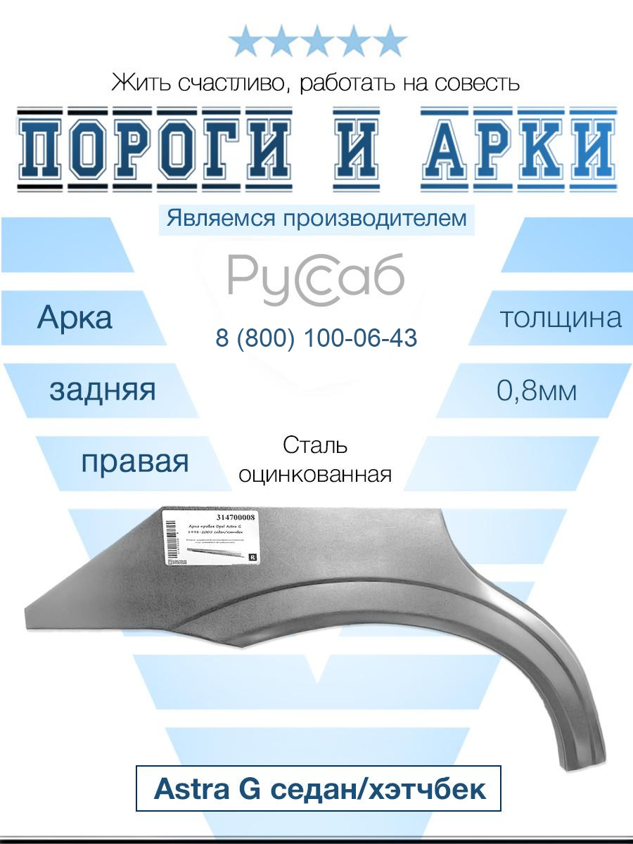 Арка правая для Opel Astra G 1998-2005 седан/хэтчбек