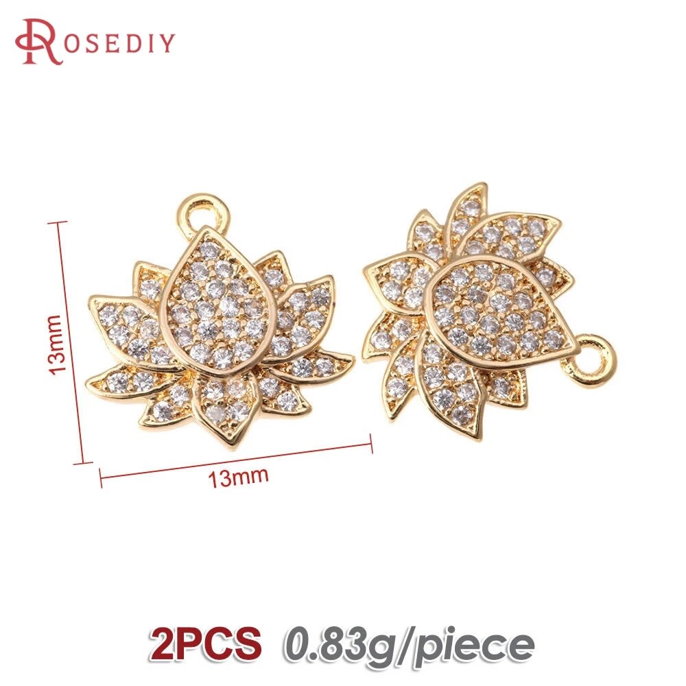 Подвески Rosediy с цветом лотоса из латуни цвета золота 58463-18K Gold Color