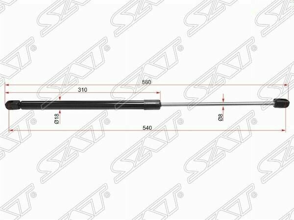 Амортизатор капота SAT ST-1180405 Opel Astra 04-13, Astra Family 11-14 справа=слева