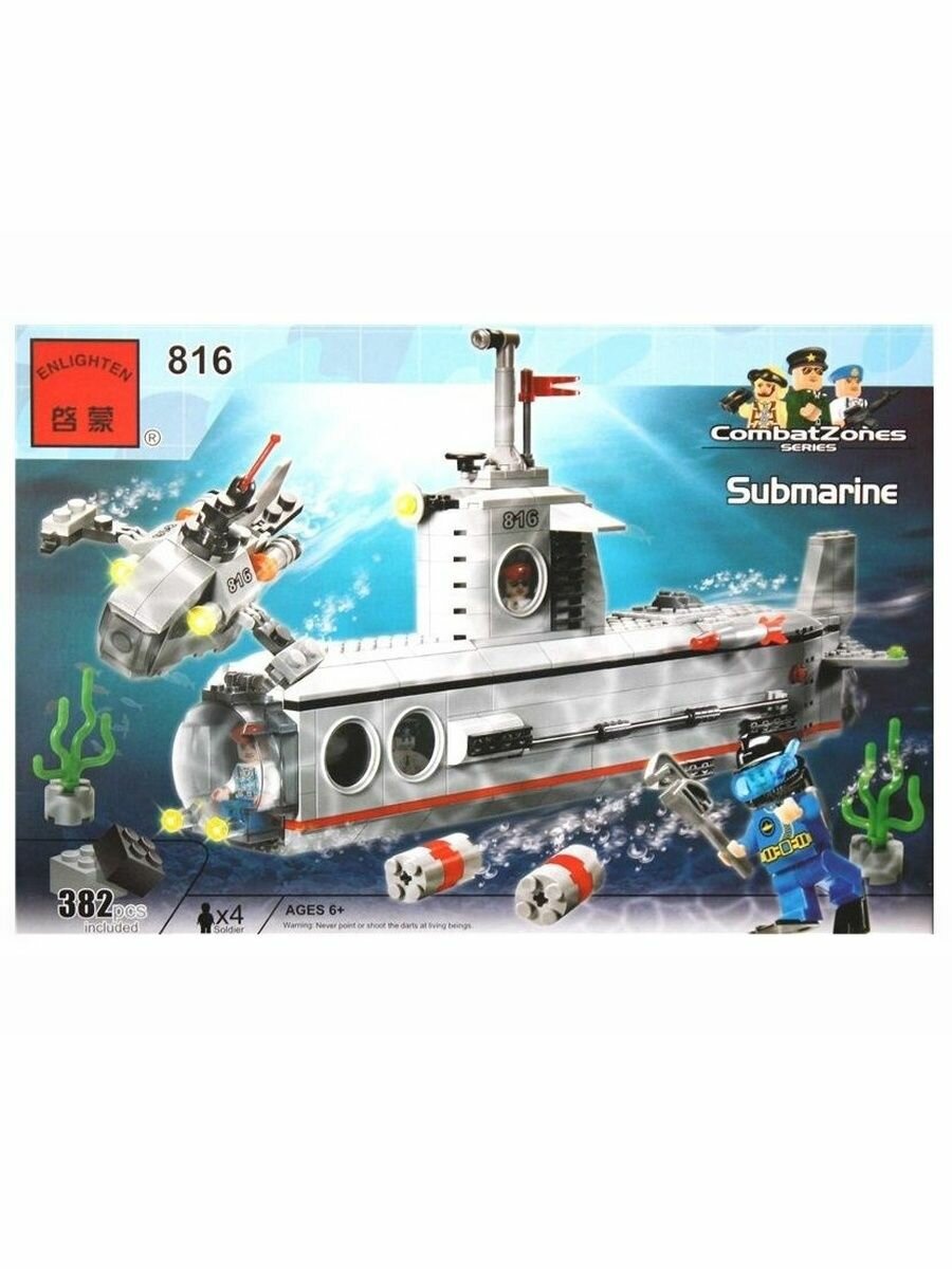 Конструктор Enlighten Brick 816 Подводная лодка Submapine 382 детали