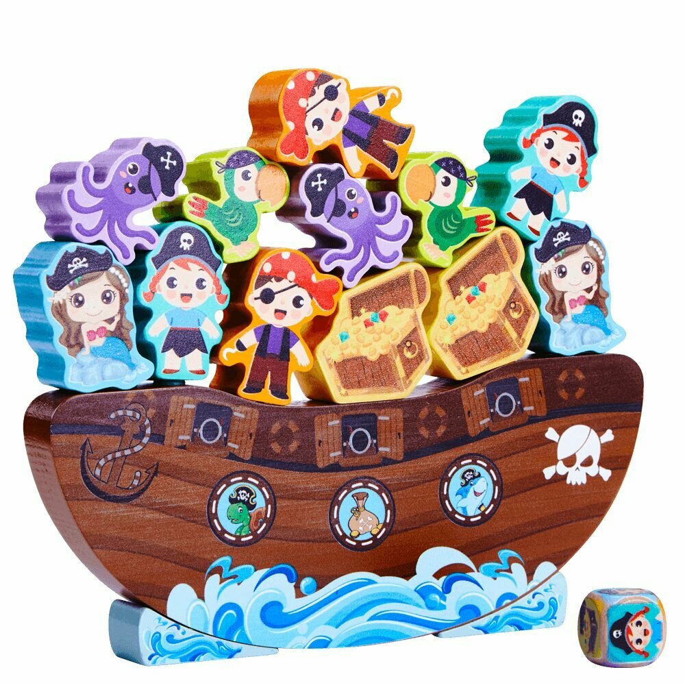 Подарочный игрушечный набор Пиратский корабль Jaques of London Pirate Game - Stacking Toy