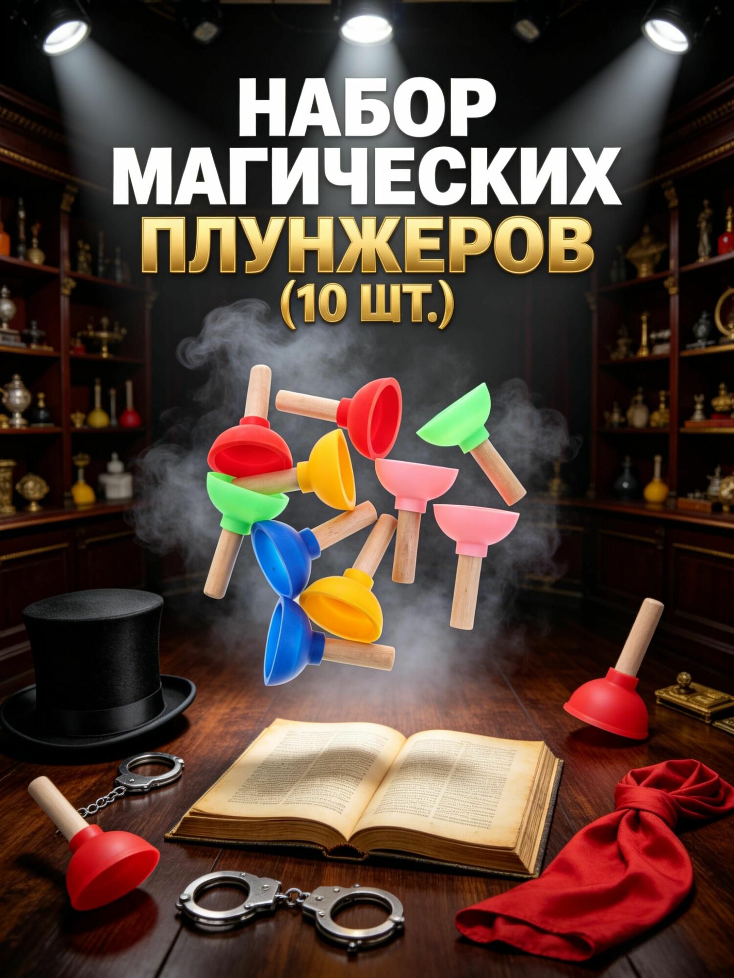 Мини Плунжер, Силиконовый, Для Фокусов, Оригинальный Дизайн, 10 Штук