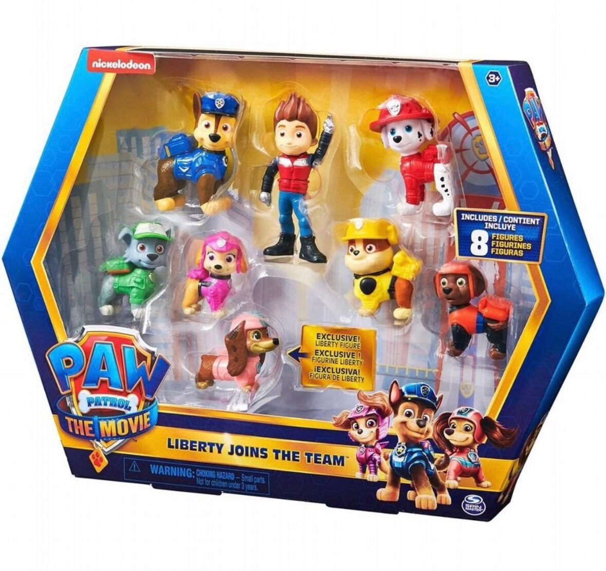 Nickelodeon Игровой набор Paw Patrol Щенячий патруль Команда Щенков с Либерти и Райдером Spin Master, 6063421, 8 фигурок