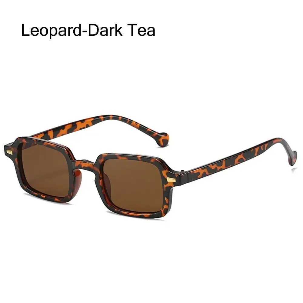 Солнцезащитные очки Leopard-Dark Tea, ретро, квадратные
