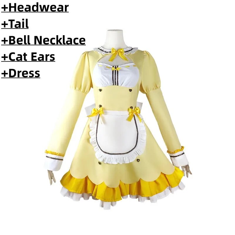 Косплей костюм Некопара Ванилла для женщины Желтый, L, yellow suit