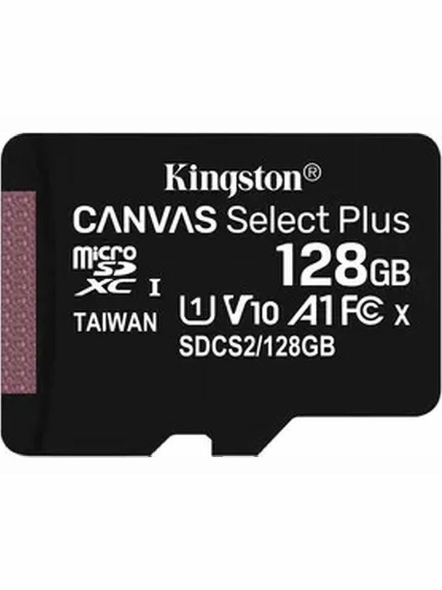 Kingston Canvas Select Plus 128 ГБ Карта памяти microSDXC, SDCS2/128GBSP, черная