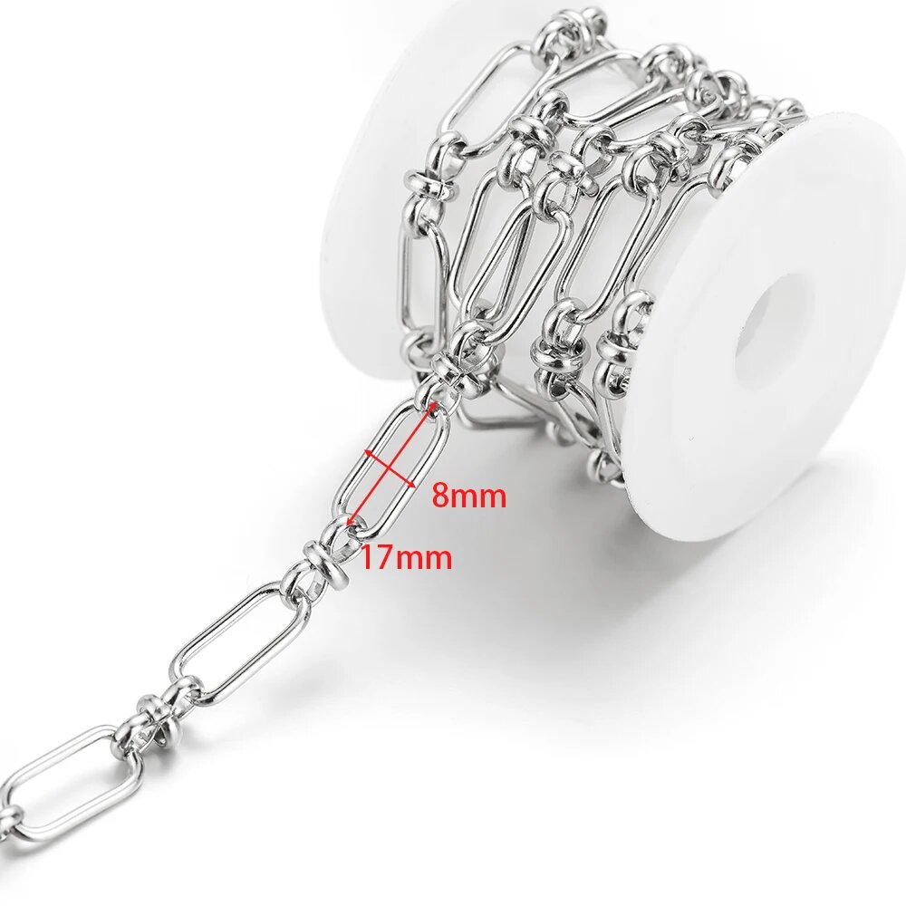 Кубинская цепочка из нержавеющей стали 8x17mm, цвет 74 Steel