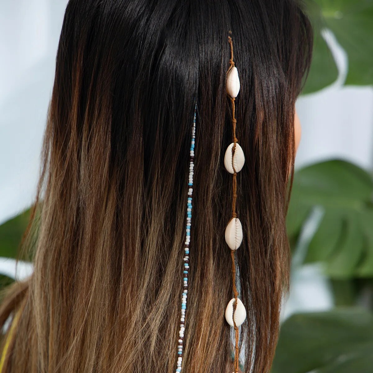Бисерные нити для кос с ракушками, 2 шт. (Color: 2 pieces set G)
