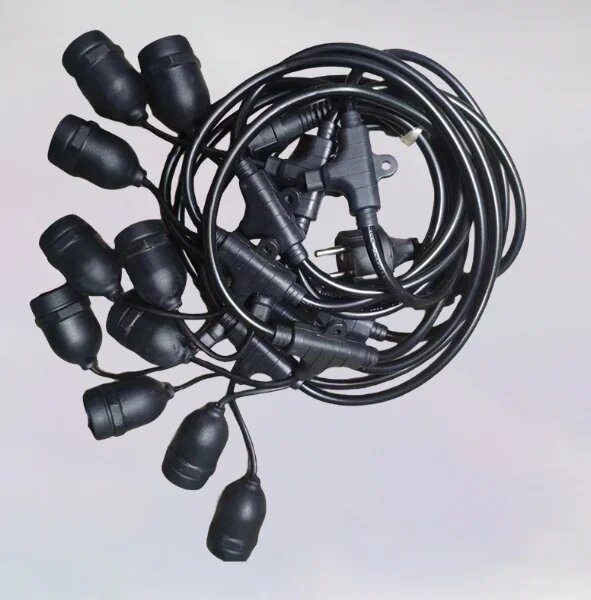 Гирлянда LED черная 10 метров, 10E27 EU