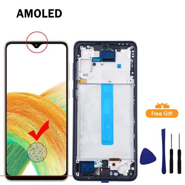 Дисплей Samsung Galaxy A33 5G AMOLED с рамкой, SM-A336