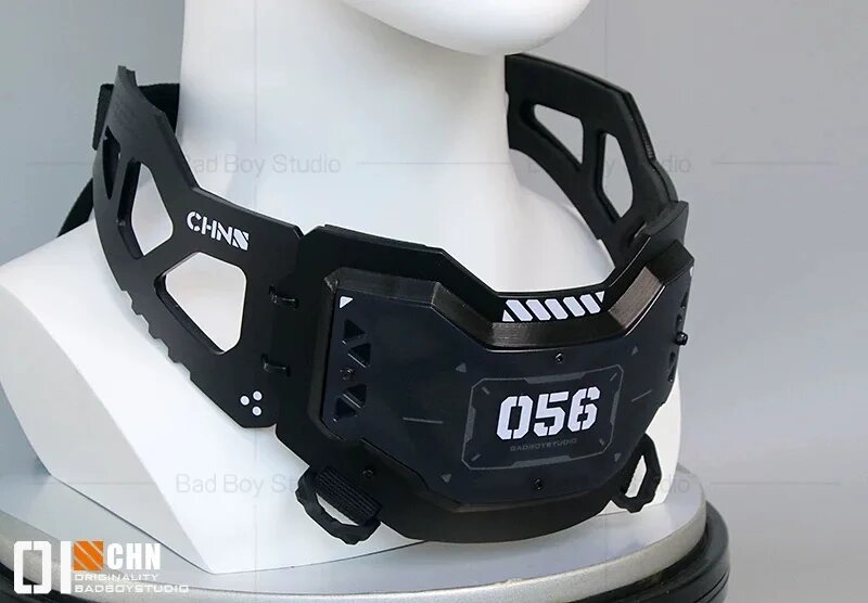 Черная панк маска из пластика Neck Ring