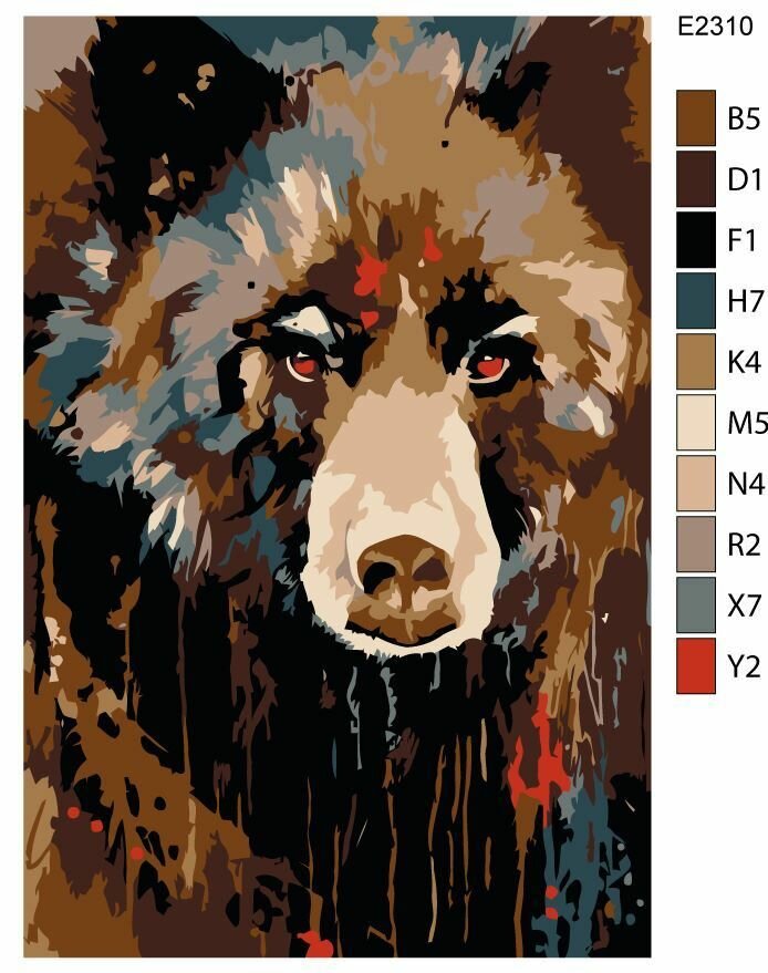 Детская картина по номерам E2310 "Медведь" 20x30