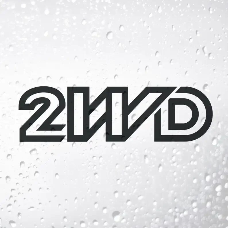 Наклейка 2WD на авто, black, винил