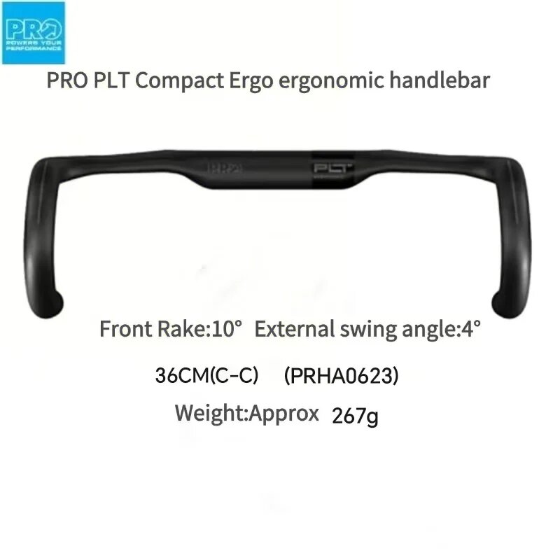 Руль PRO PLT Compact Ergo 31.8 алюминиевый для шоссейного велосипеда New PLT Ergo 36CM