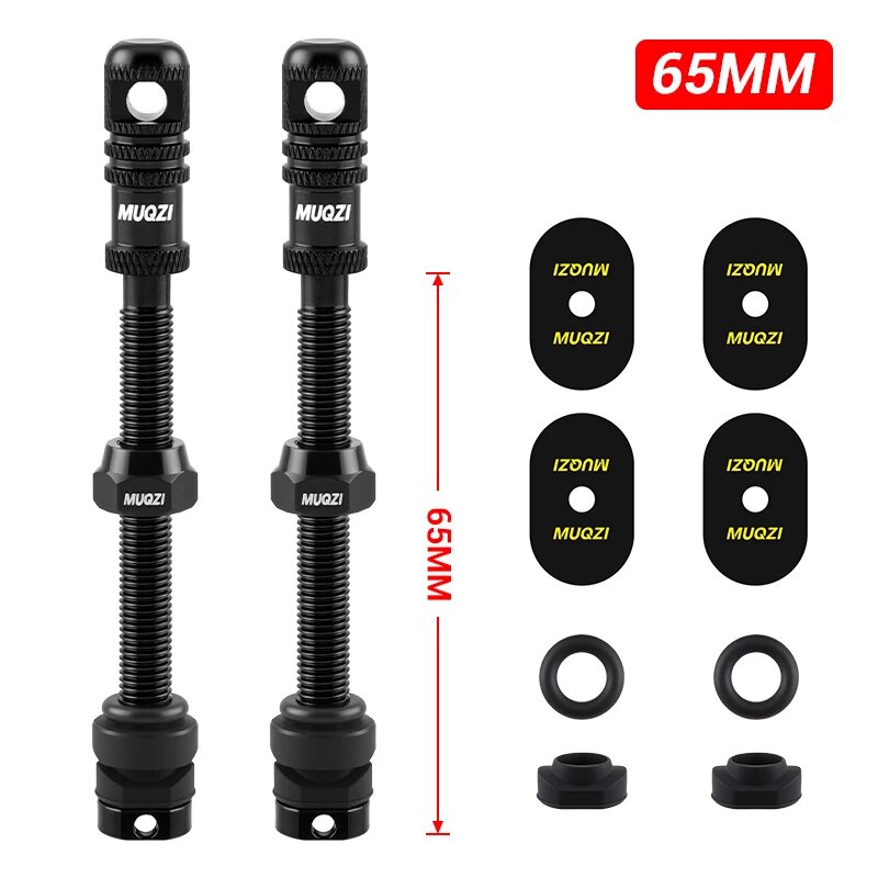 Клапаны бескамерные MUQZI Presta, 65mm Black