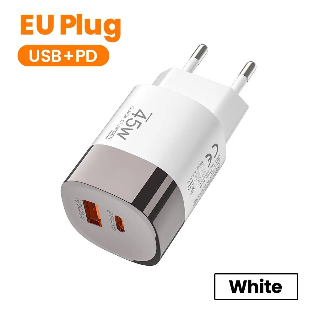 Зарядное устройство EU Plug 45W USB PD White