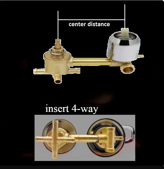 Смеситель для душа, center distance 10cm, 4-way insert