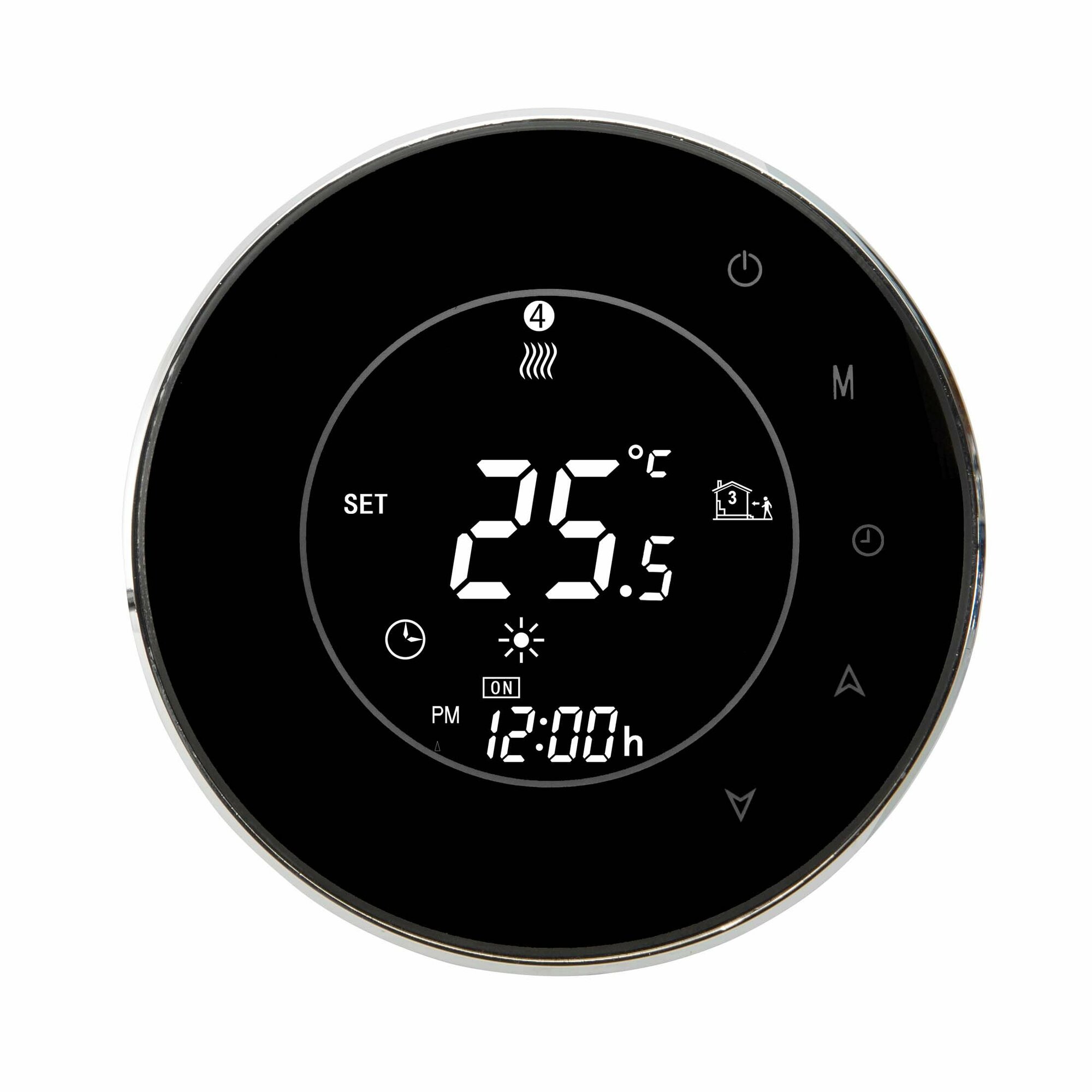 Комнатный термостат с WiFi, FAC-6000ELW, FANCOIL 4труб. корпус Чер, Подсветка Бел.