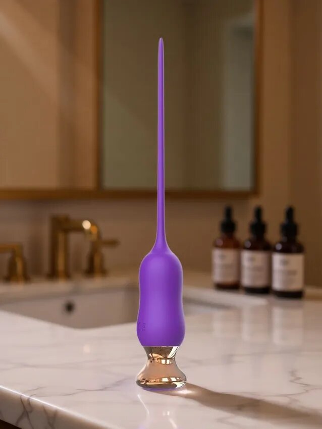 Тонкий вибростимуляторстимулятор сосков и уретры Vibrator , 10 режимов- 23 см
