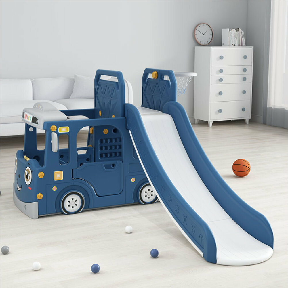 Горка игровая зона Perfetto sport Горка + игровая зона "Автомобиль" PS-049-B синий