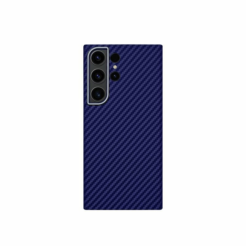 Чехол на Samsung Galaxy S23 Ultra, кевлар (арамид) сверхпрочный, темно-фиолетовый