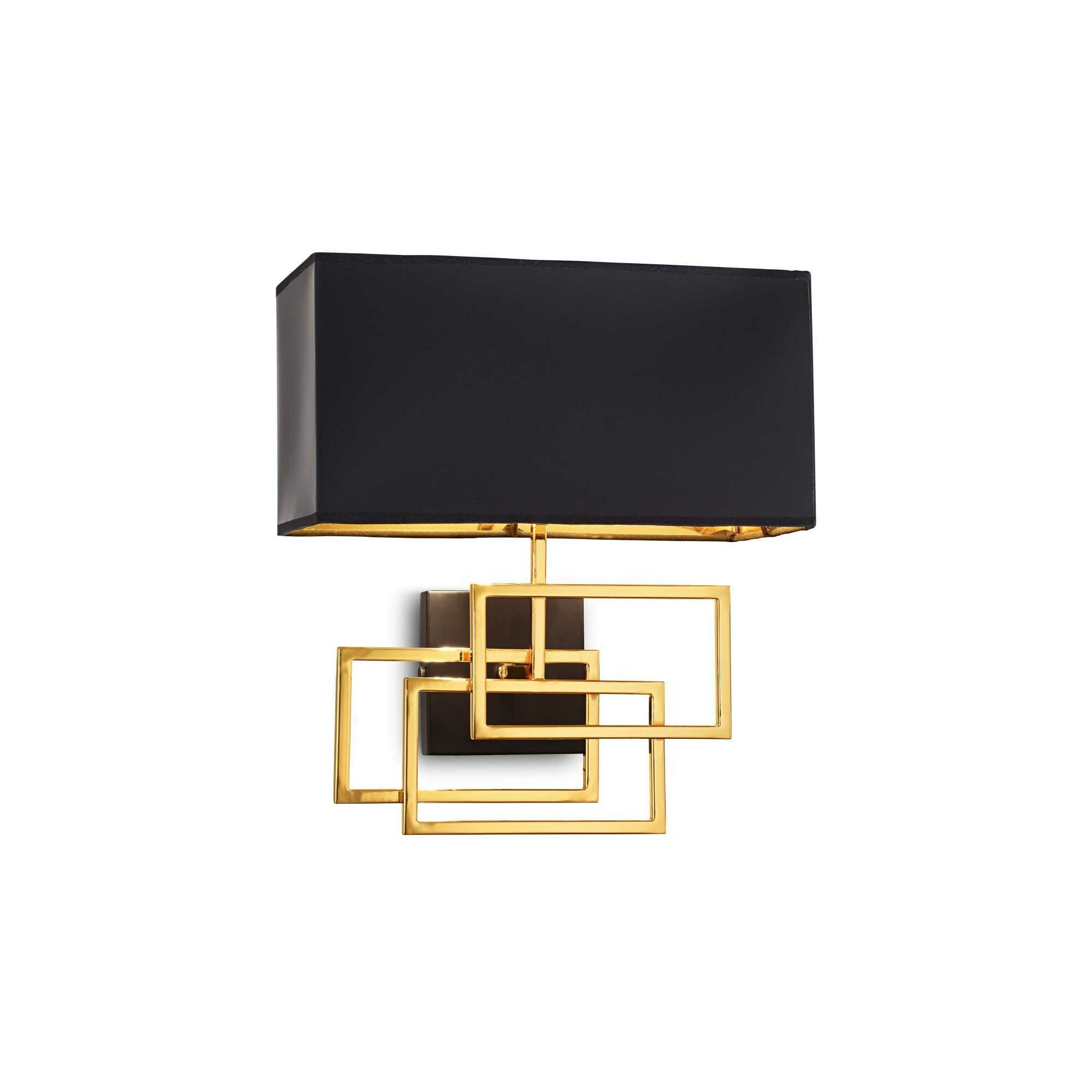 Светильник настенный ideal lux Luxury AP1 макс.1х60Вт IP20 Е27 230В Черный/Латунь ПВХ/Ткань Без лампы 201092.