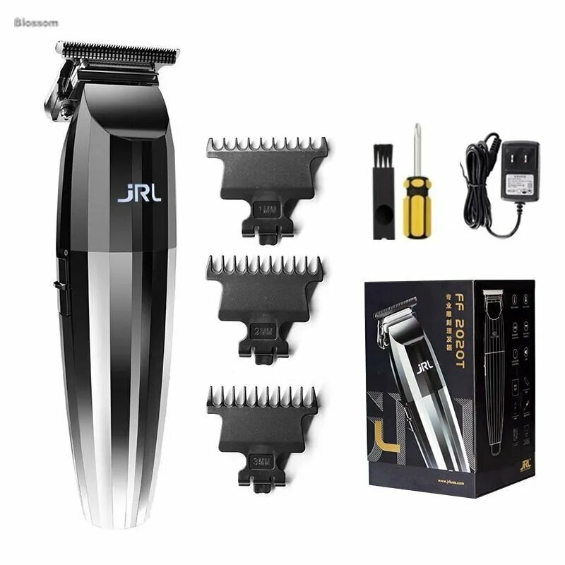 Машинка для стрижки jRL 2020T +3 насадки-гребня, черный, серебристый