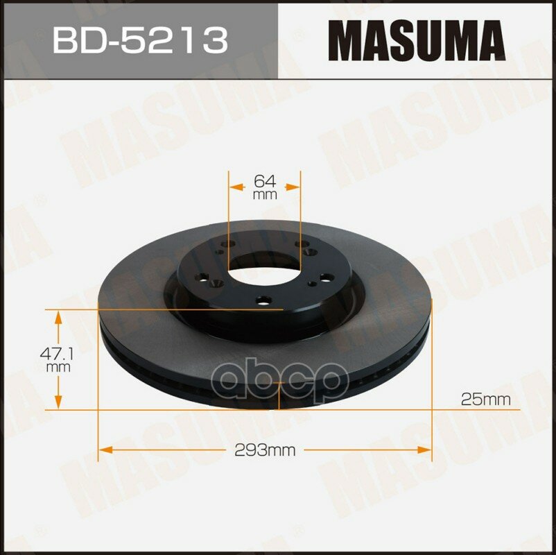 Диск тормозной передн. Honda Vezel RV 2021– Masuma арт. BD-5213