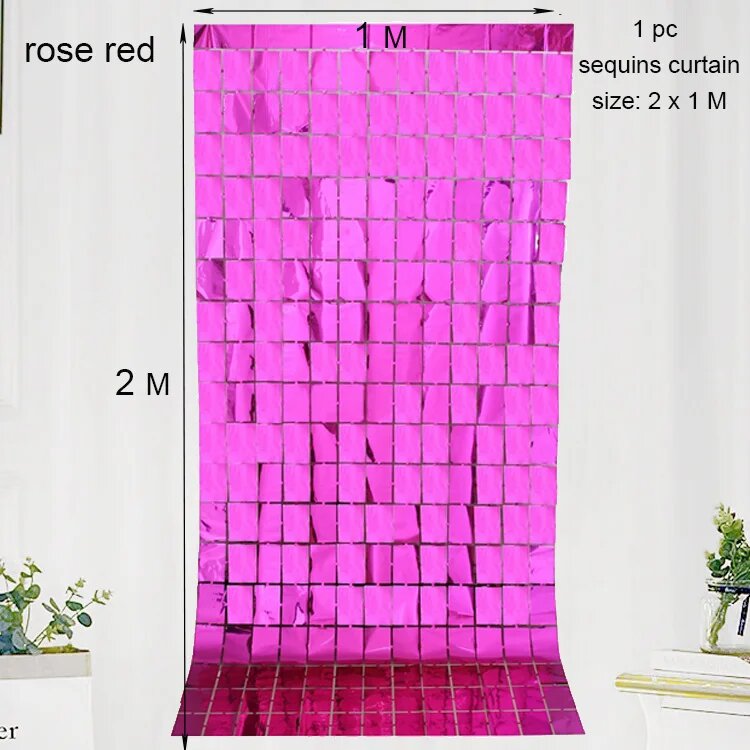 Фольгированная занавеска-фон parehope 2x2 м Розовый, rose red