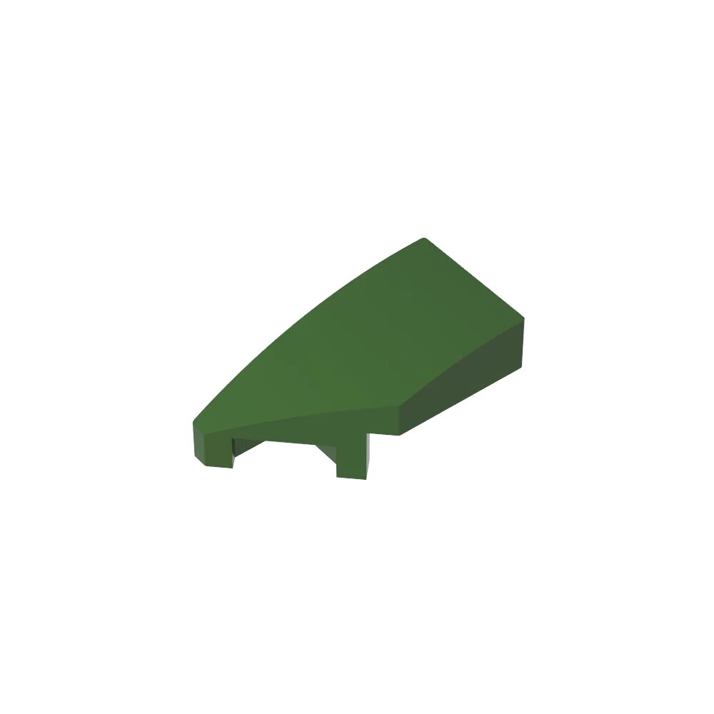 Левый клиновидный фиксатор Gobricks GDS-1493, темно-зеленый