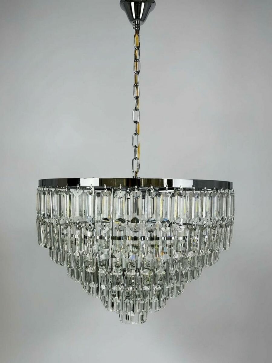 Люстра подвесная Lanbos Crystal, 11 ламп Е14, 440 Вт, до 25 кв м, хром