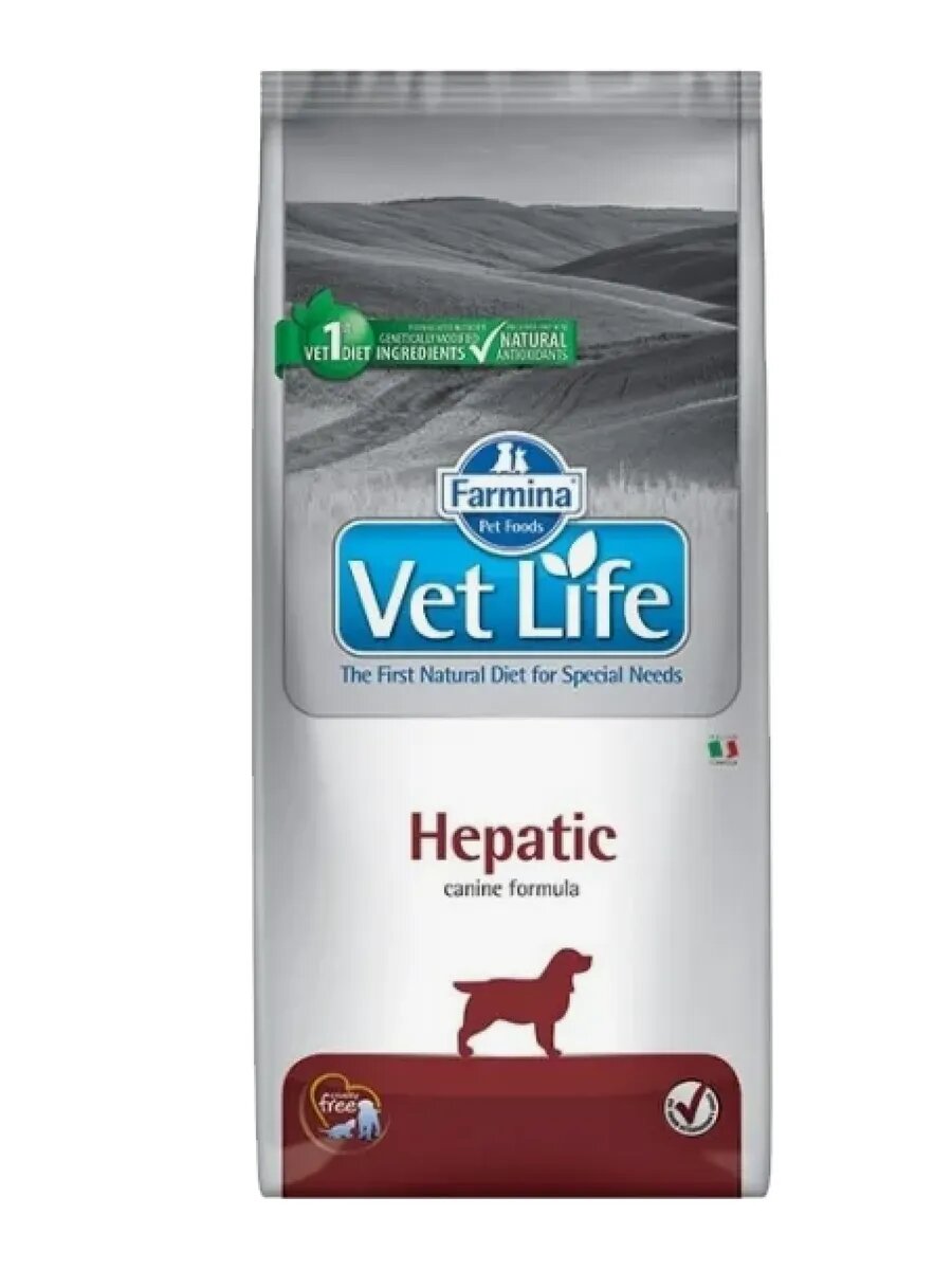Сухой корм Farmina Vet Life Hepatic (Фармина) для собак для поддержания работы печени, 12 кг