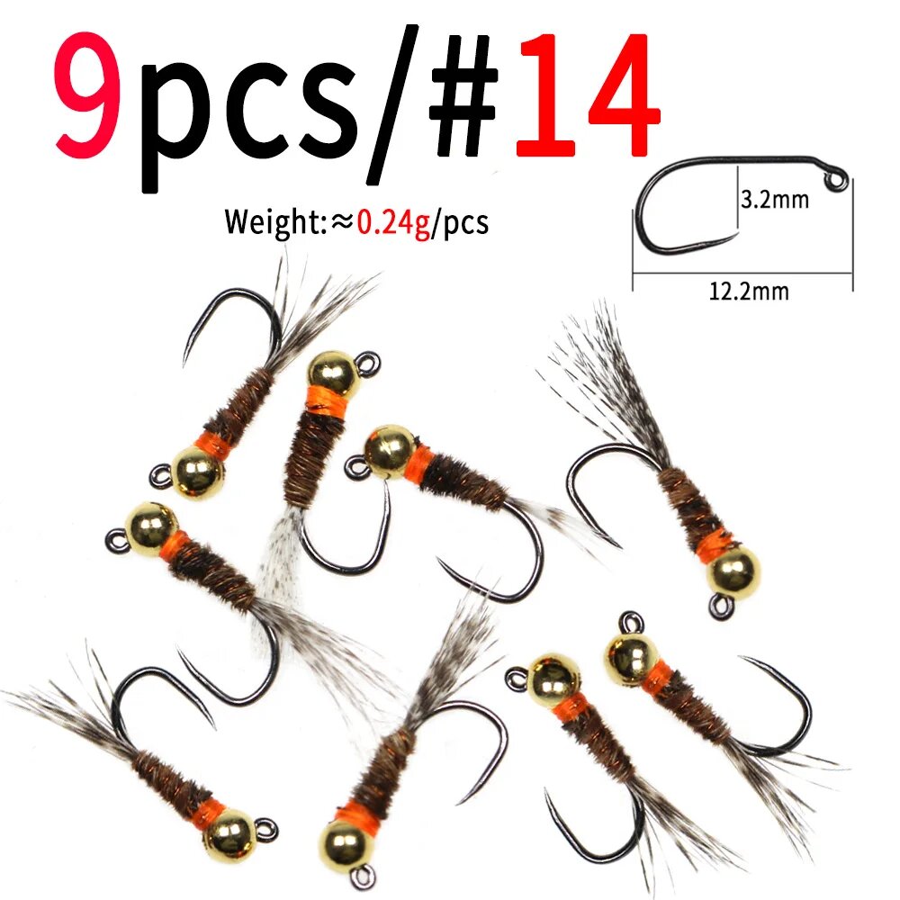 ICERIO Рыболовные приманки Perdigon Jig, 9 шт. 9pcs size 14
