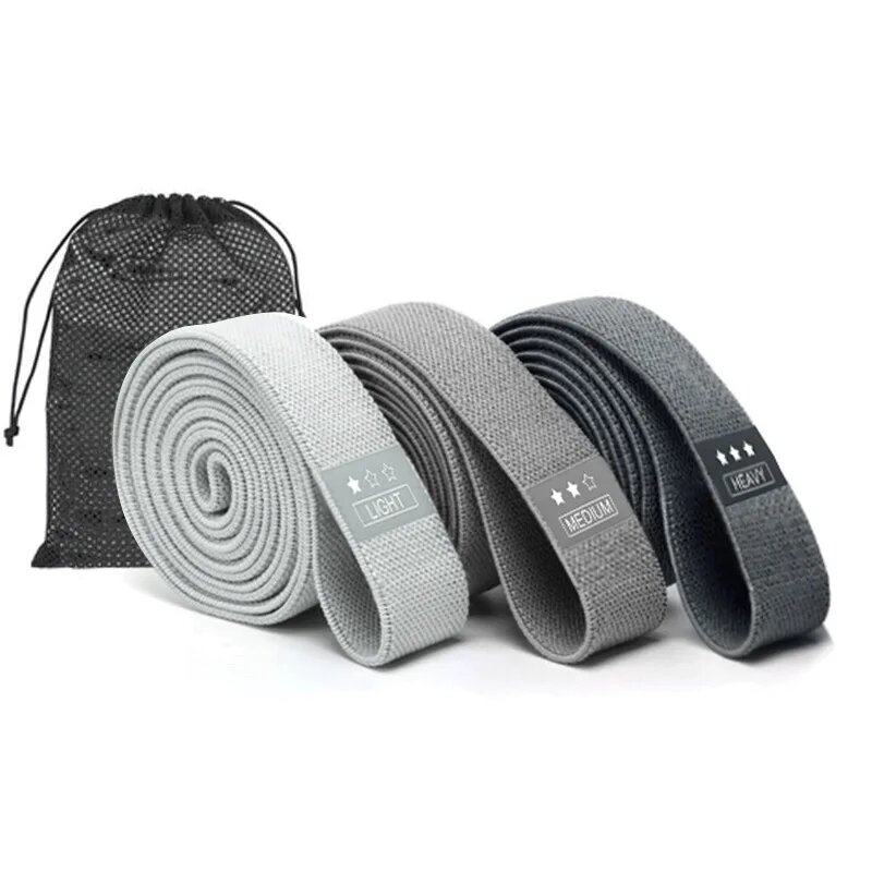 Эспандеры MBaowant для тренировки ног и ягодиц Серый, Dark Color (3Pcs)