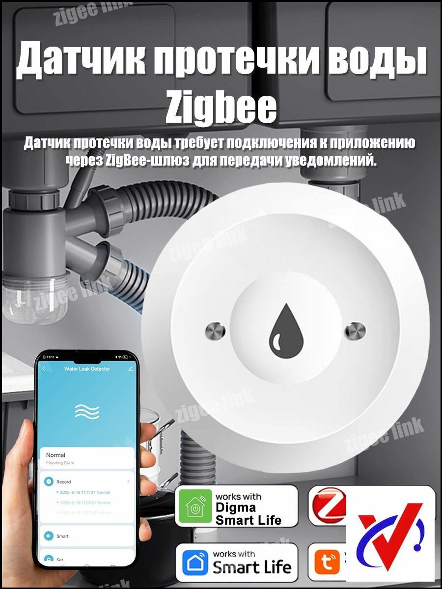 Популярный датчик протечки для Алисы, ZigBee